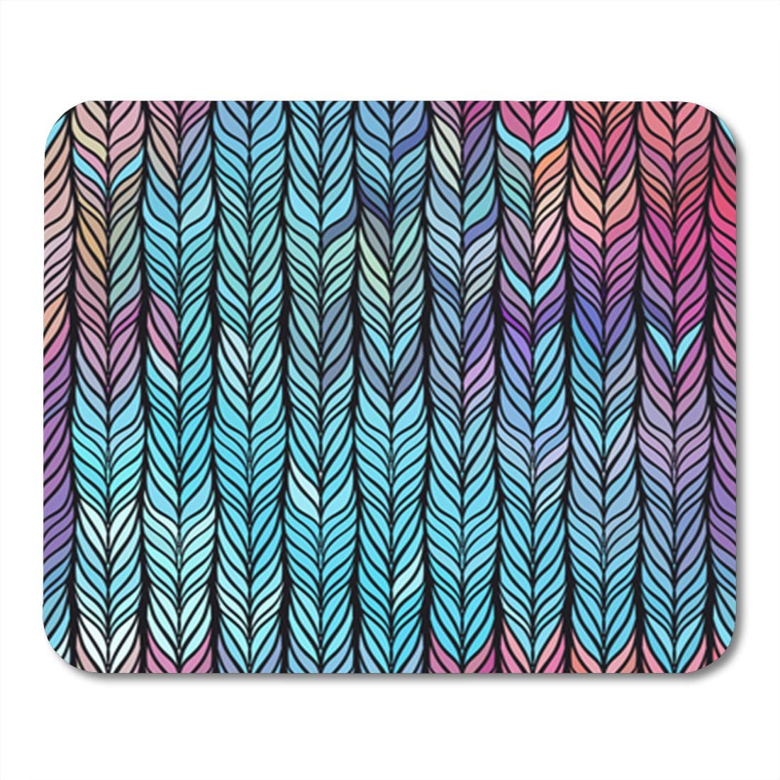 SIDONKU Pink Braid Optical Multicolor Abstract of Wavy Stripes Lineart ...