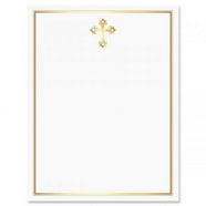 Golden Cross 2 Faith Letter Papers - Set of 25, Religious stationery ...