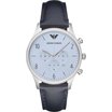 Emporio Armani Men's Chronograph Classic Black Leather Strap Analog ...