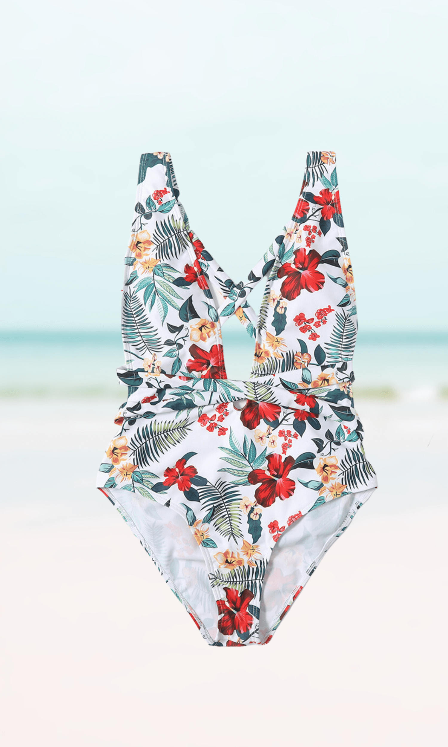 Meloriaswim Sexy Stylish Floral And Leaf Printed Padded Bandage One
