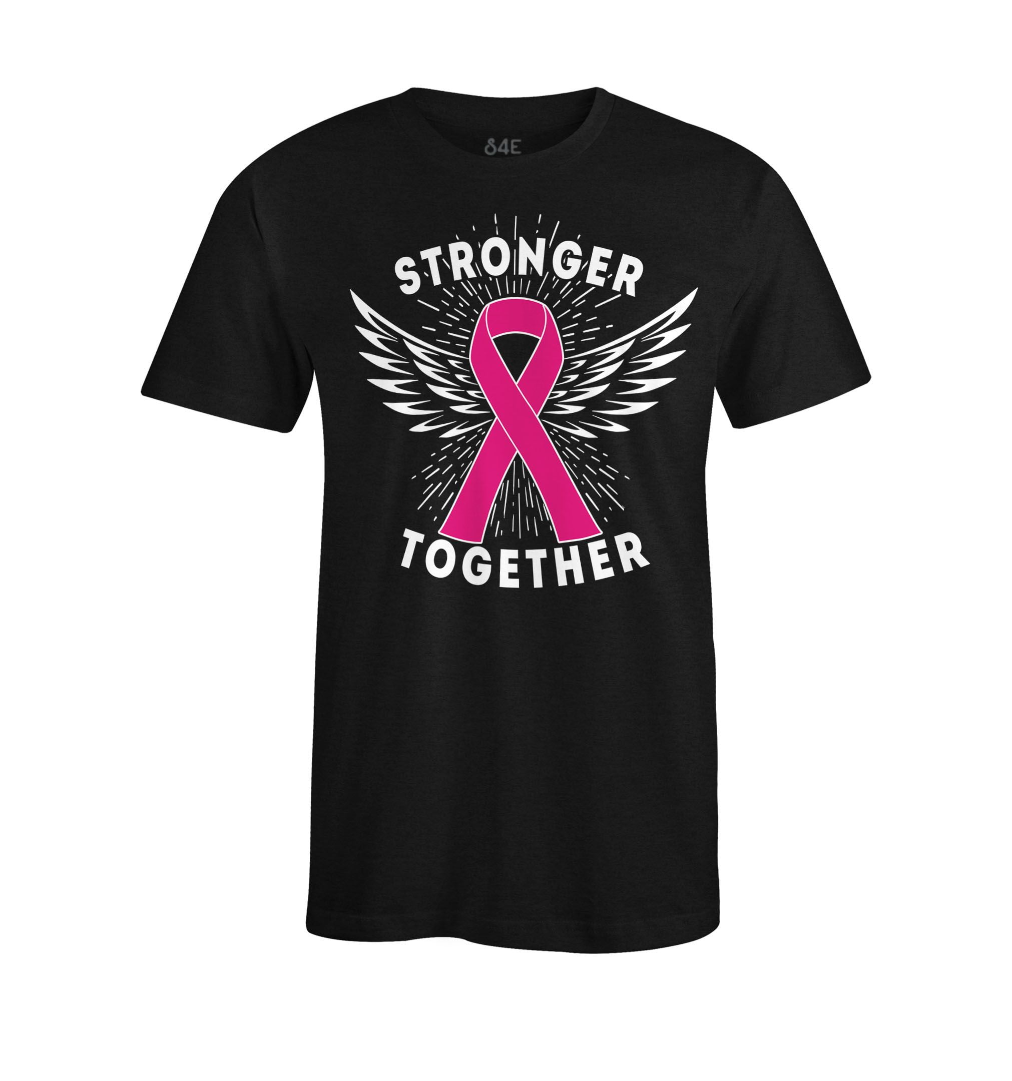 S4E Men's Stronger Together Breast Cancer T-Shirt XXXXX-Large Black ...
