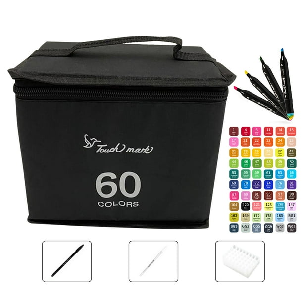 FlyFlise Art Markers 60 Colors Dual Tips Drawing Markers Alcohol-Based ...