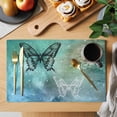 Black White Butterfly Cotton Linen Placemats Set of 8, Vintage ...