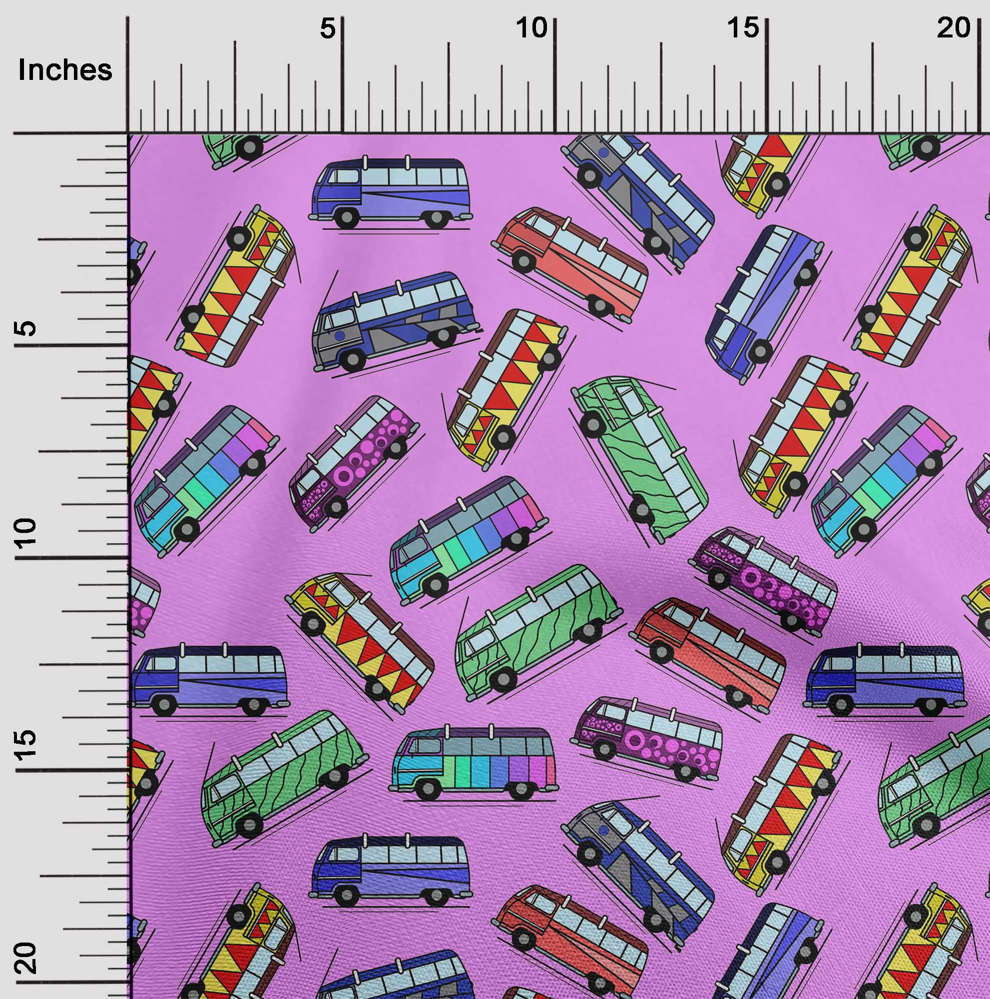 oneOone Cotton Poplin Amethyst Fabric Bus Fabric For Sewing Printed ...