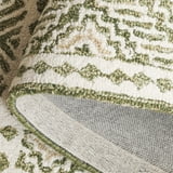 SAFAVIEH Micro-Loop Aditya Geometric Area Rug, Green/Ivory, 5' x 5 ...
