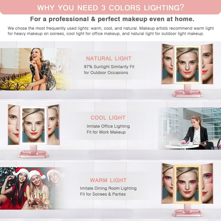 Natural Light Lighted Makeup Mirror | Saubhaya Makeup