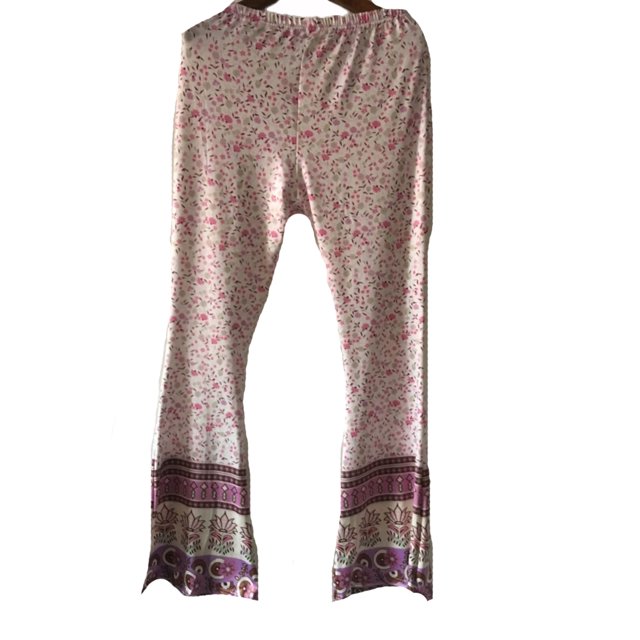 Fiomva Womens Boho Hippie High Waist Printed Wide Leg Long Flared Bell