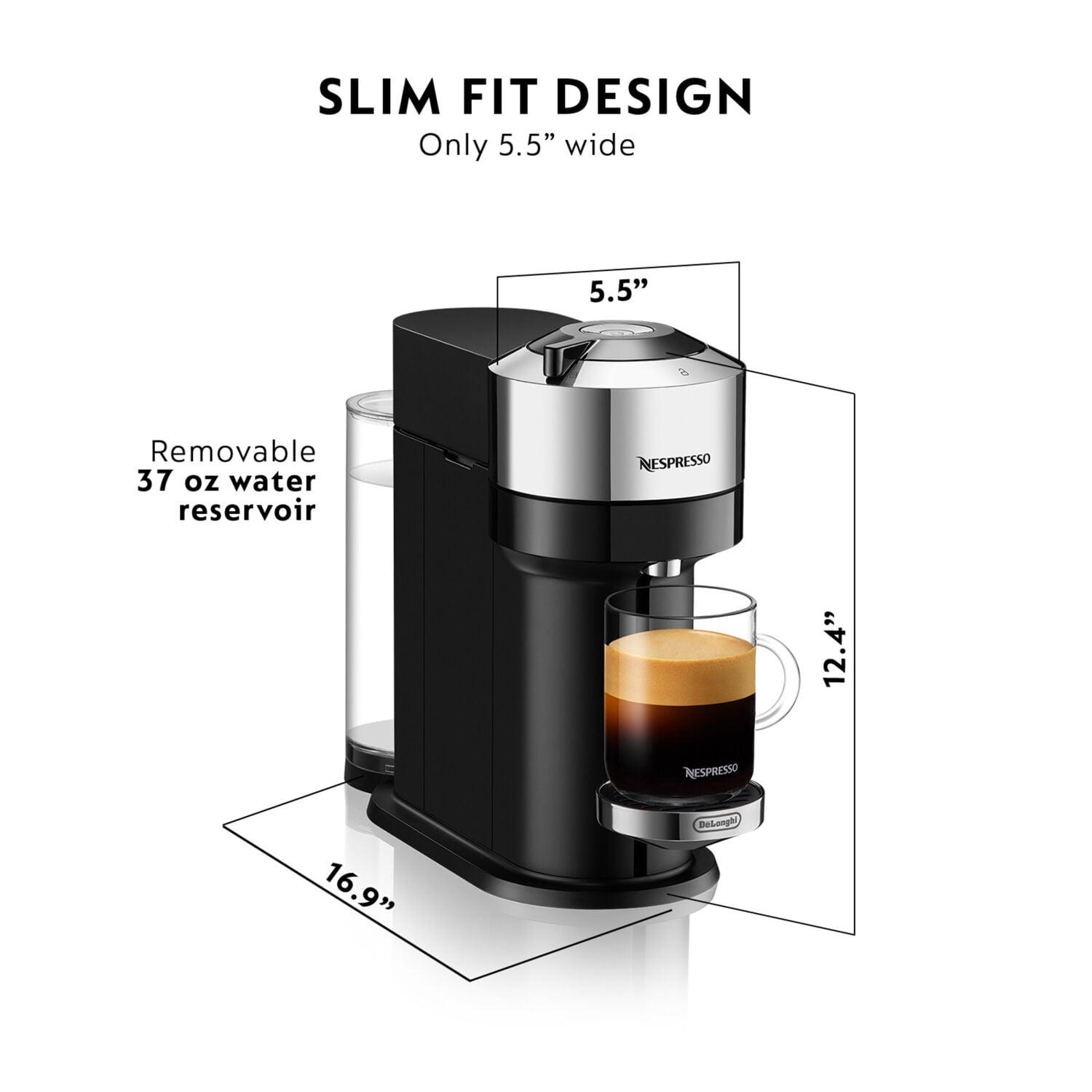 Nespresso by De'Longhi Vertuo Next Premium Coffee and Espresso Maker in ...