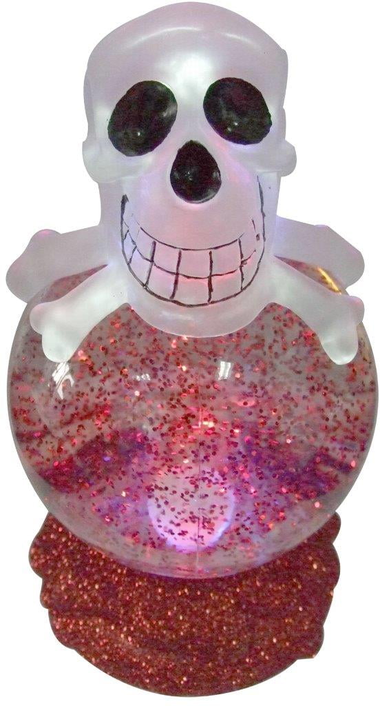Lightahead® LED Glitter Skull Lamp Color Changing Night Light Halloween ...