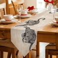 Black Leopard Table Runner Linen Burlap Table Runner 70 Inches Long ...