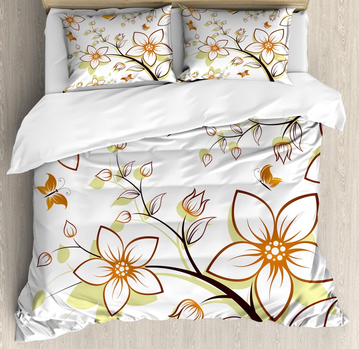 Autumn Queen Size Duvet Cover Set, Fauna in Fall Season Color Palette ...