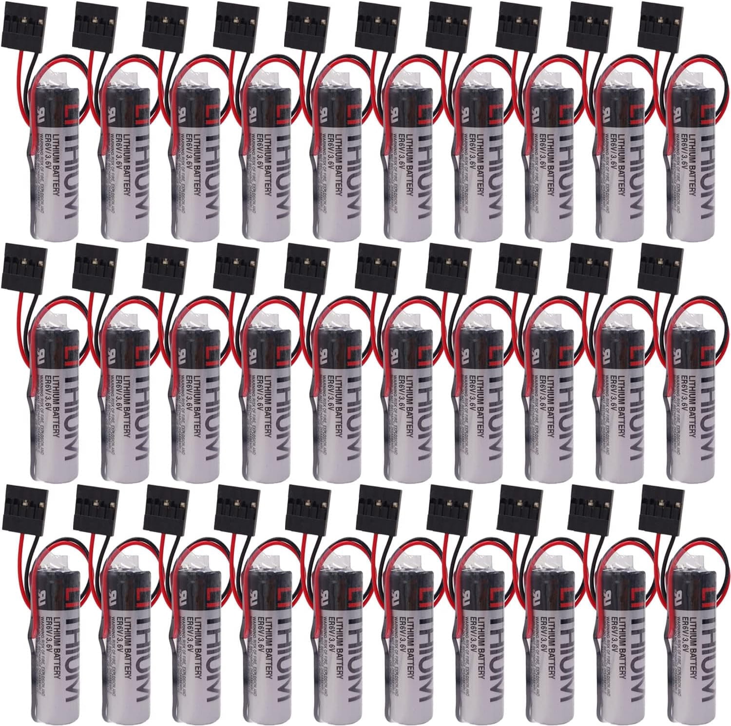 (Pack of 30) ER6VC3N ER6V/3.6V 2Ah+JAE5PIN Lithium Replacement Battery ...
