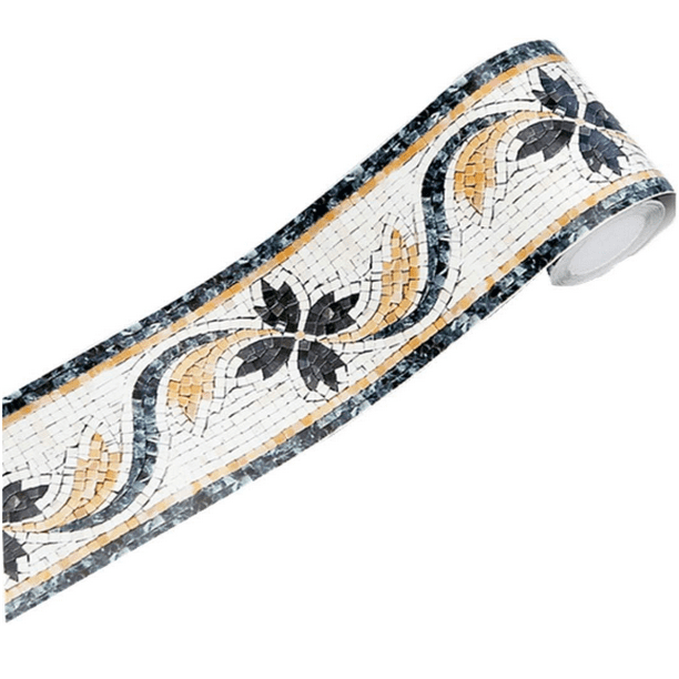 MOYISHI 3D Mosaic Embossed Wallpaper Border Floral Wall Border Paper ...