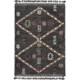 Nourison Nordic Shag Scandinavian Tribal Grey Area Rug - Walmart.com