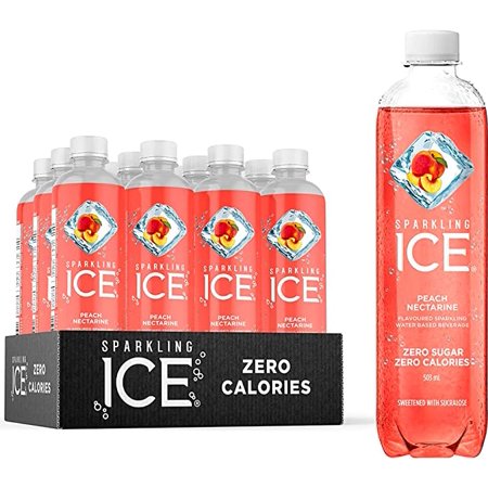 Sparkling Ice Peach Nectarine Flavour, Sparkling Water, 503 ml (17 fl. oz) each, Pack of 12 ...
