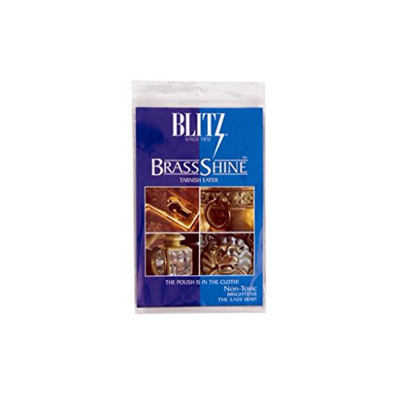 Blitz Brass Tarnish Eater Cloth-Single Ply, Treated, 2 Pack, Blue,Gold ...