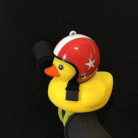 Cute Helmet Duck Bike Bell With Led Light Rubber Duck Bicycle Handlebar ...