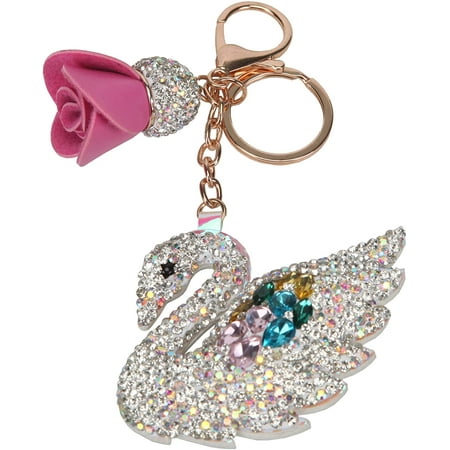 Leather Flower Keychain Swan Bling Key Chains Women | Walmart Canada