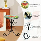 HONGLAND Indoor/Outdoor Folding Metal Garden Accent Table, Pink ...