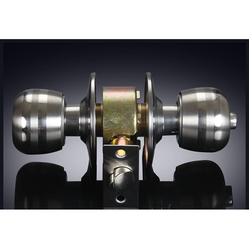 Round Door Handle Knobs Lock Stainless Steel Bedroom Living knobs lock ...