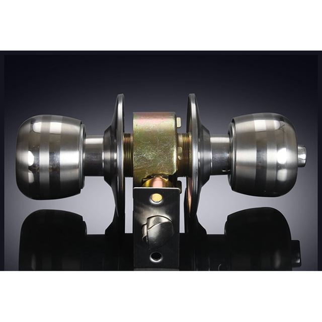 Round Door Handle Knobs Lock Stainless Steel Bedroom Living knobs lock ...