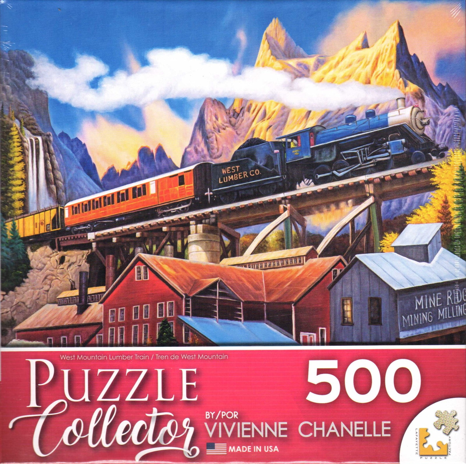Puzzle Collector Art 500 Piece Puzzle - West Mountain Lumber Train ...