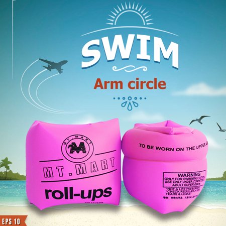 Jinveno 1 Pair Child Inflatable Arm Pool Float Swimming Arm Ring Safety ...