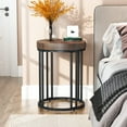 Tribesigns Modern Wood End Table with Storage, Small Round Side Accent ...