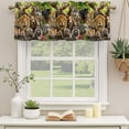 2 Pack Forest Animal Valance for Window Moose Bear Tiger Raccoon Fox ...