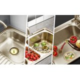 LiJingR 3PC Gold Sink Drain Strainers Stainless Steel Anti-Clogging Wide Rim Modern Kitchen ...