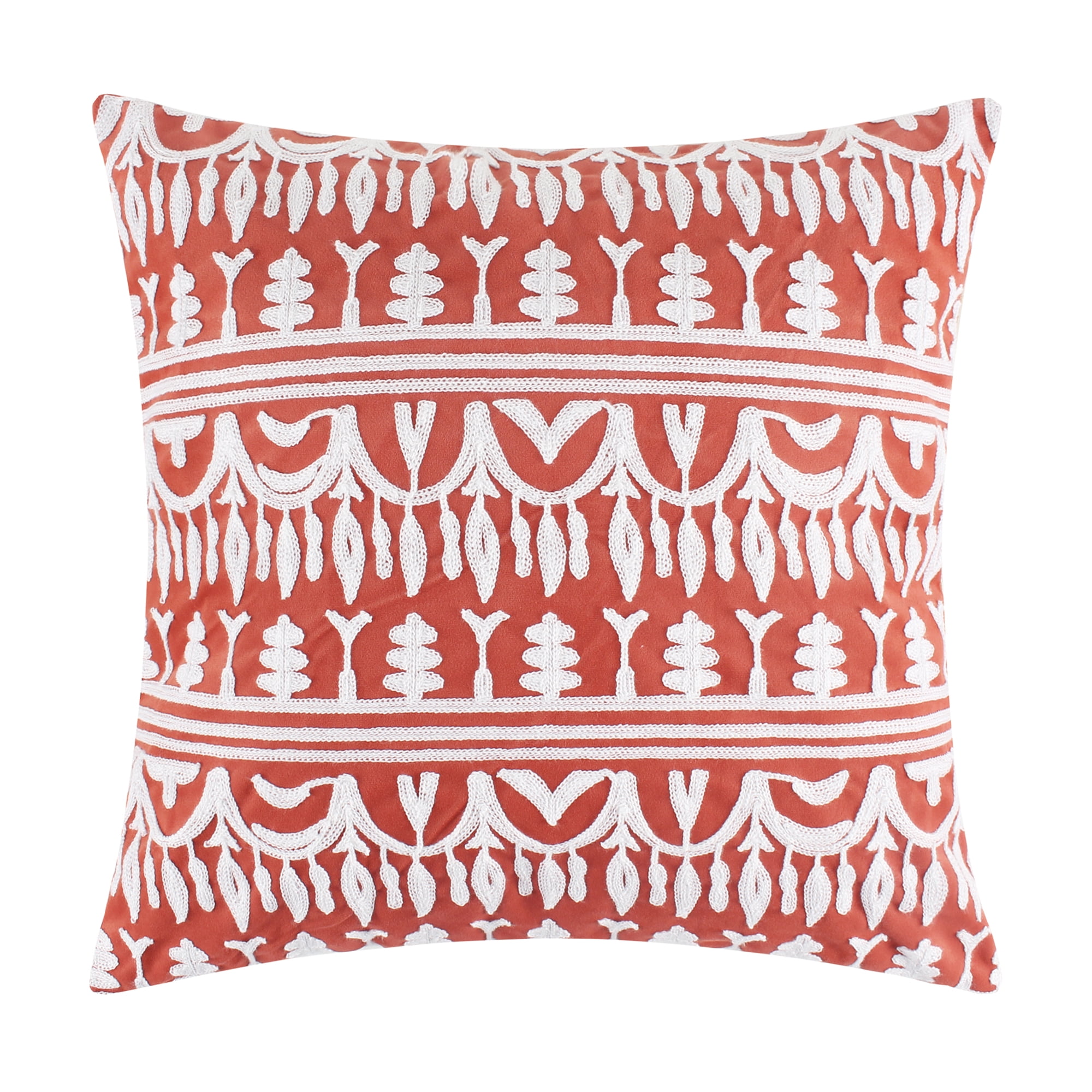 Levtex Home - Tamiya - Decorative Pillow (18x18in.) - Embroidered - Red ...