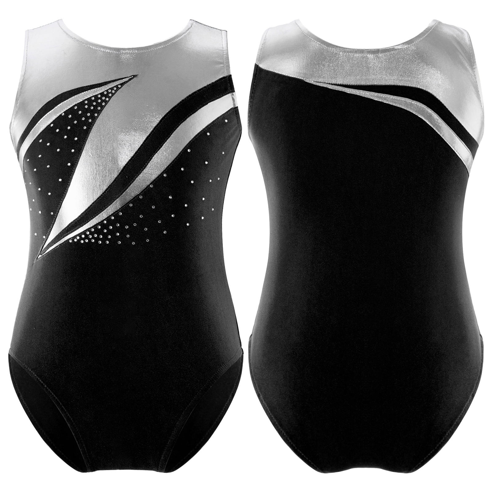 Msemis Girls Gymnastics Leotard Shiny Metallic Ballet Dance Leotard Athletic Bodysuit
