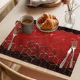 Abstract Stereo Cube Cotton Linen Placemats Set of 6, Modern Gradient ...