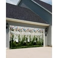 8X6 ft Wedding Floral Garage Door Background White Blue Rose Flower ...