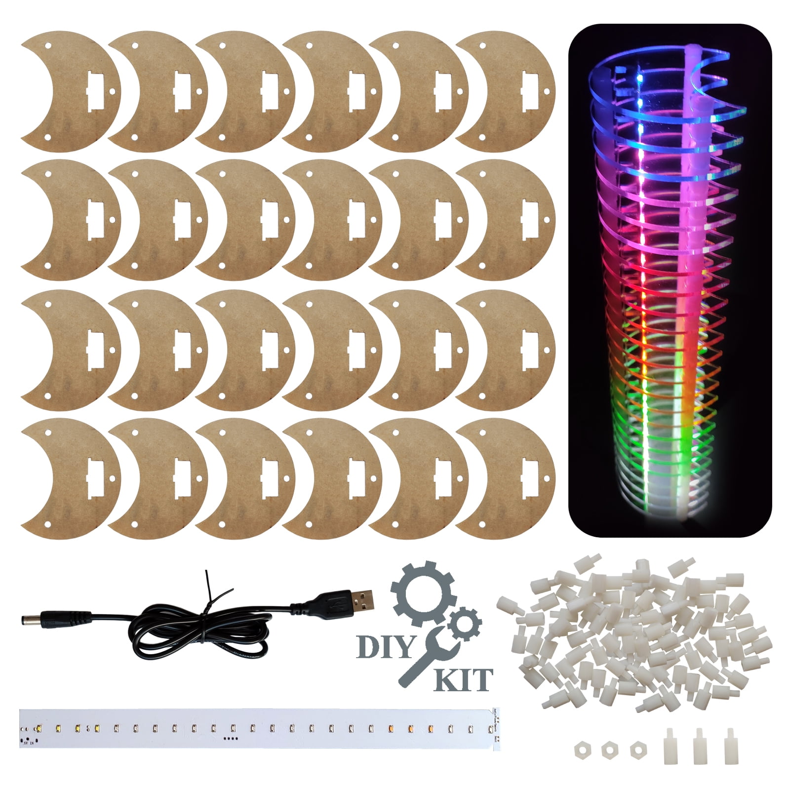 iCubeSmart 24 LED Audio Spectrum DIY Electronic Kit (PP24LED-MOON ...