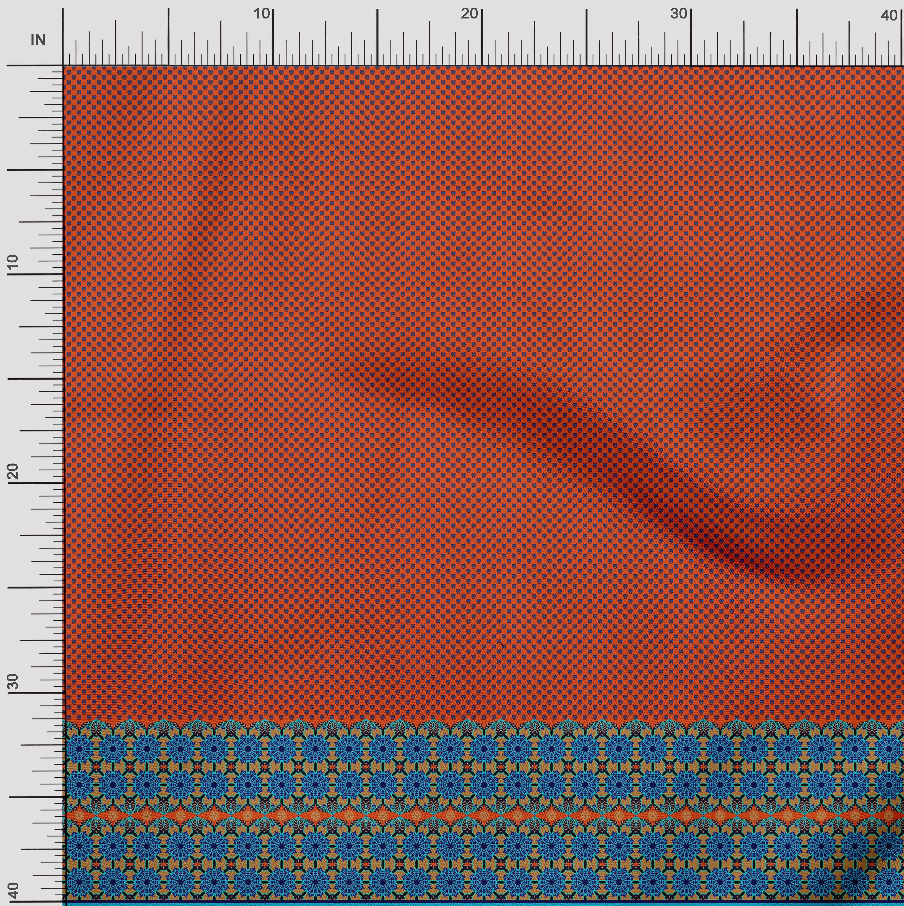 Soimoi Modal Satin Fabric Mandala & Shield Symbol Panel Print Fabric by ...