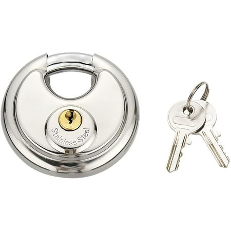 wan Heavy Duty Disc Padlock Security Shack Gate Lock Round Circle Steel ...