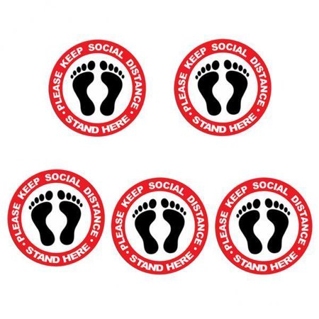 2x 5Pcs Distancing Floor Decals for Notice Floor Sign for Queues, Lines ...