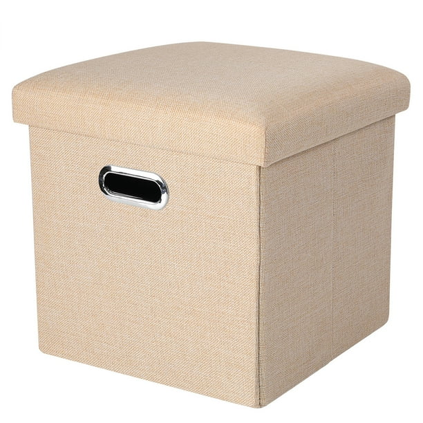 Folding Storage Ottoman Cube Space-Saving Storage Toy Box Foot Rest ...