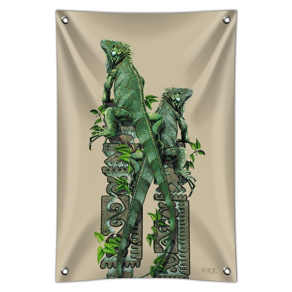Iguanas Lizards Aztec Temple Home Business Office Sign - Walmart.com