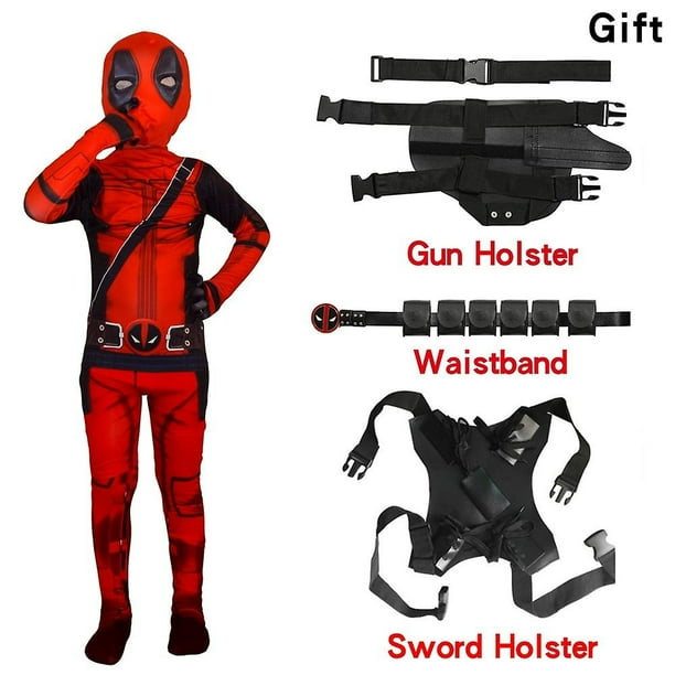 ZUITEH Halloween Kids Adults Deadpool Costume, Deadpool and Wolverine Costume Superhero Cosplay ...