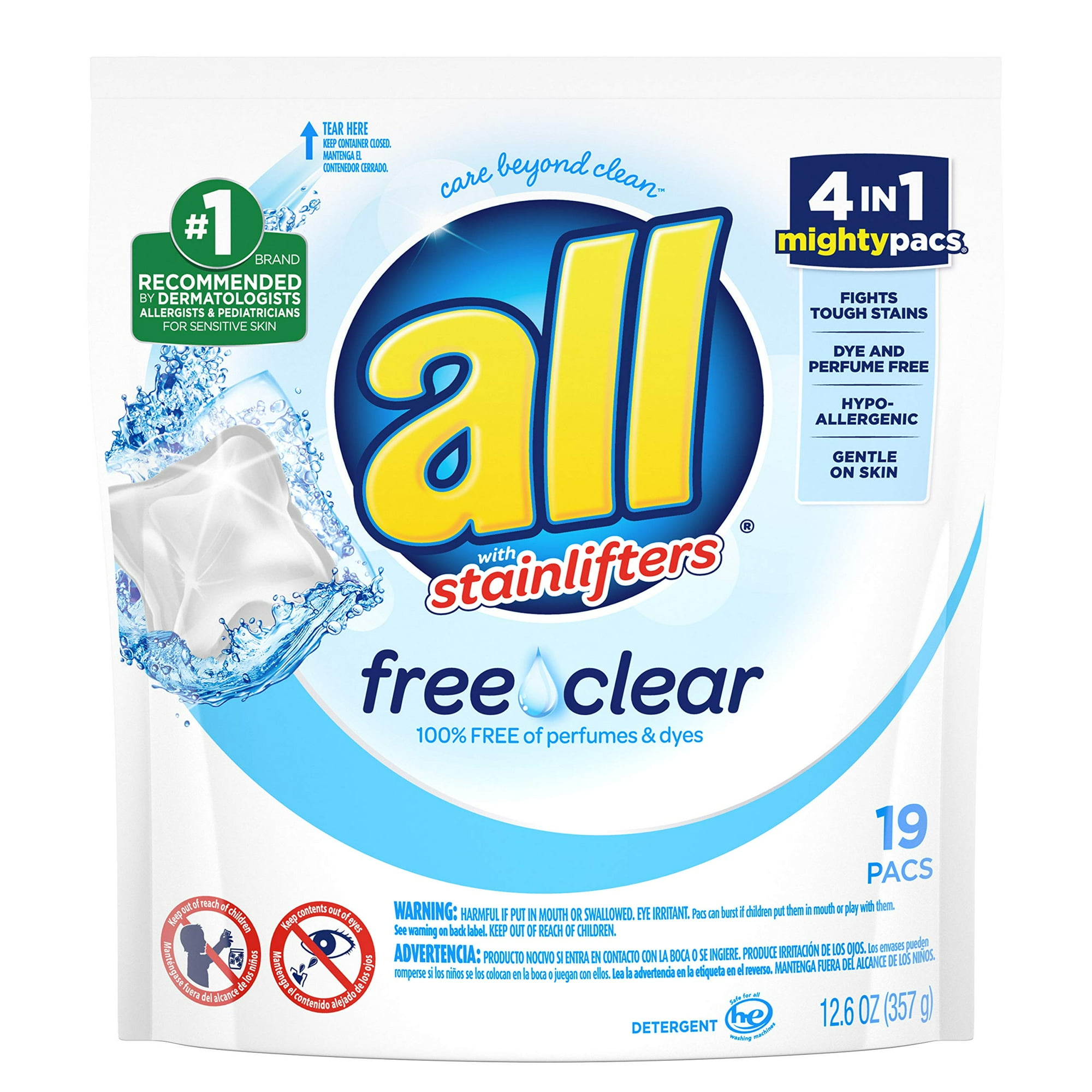 Click here for All Mighty Pacs Laundry Detergent  Free Clear For... prices