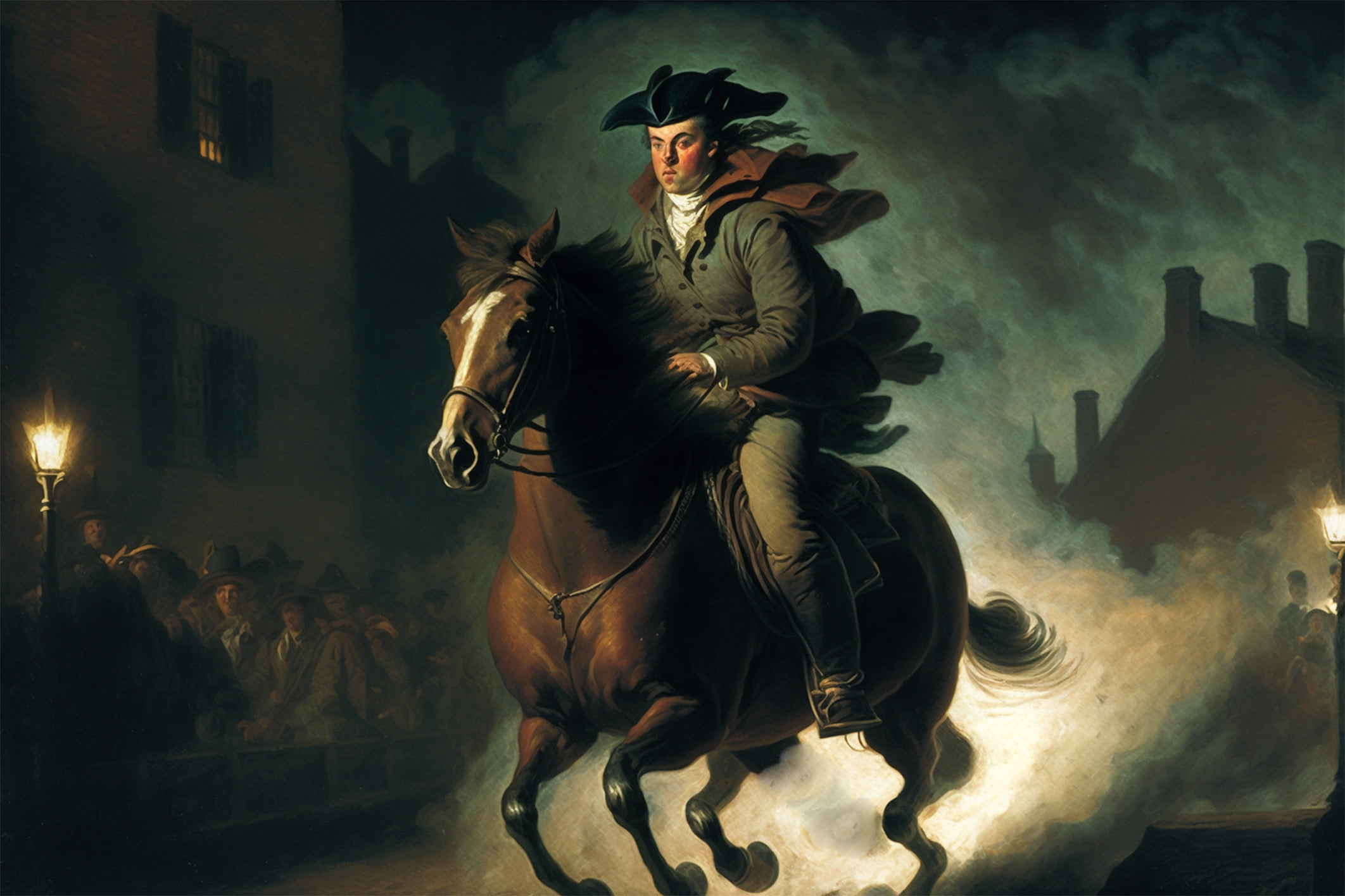 24x36 gallery poster, Paul Revere on his famous midnight ride in 1775 ...