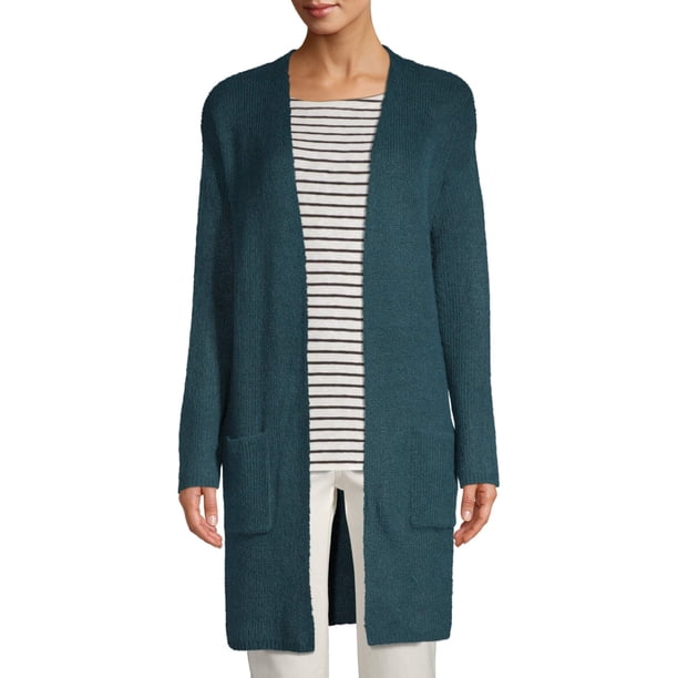 Time and Tru Women's Pocket Rib Duster Cardigan - Walmart.com