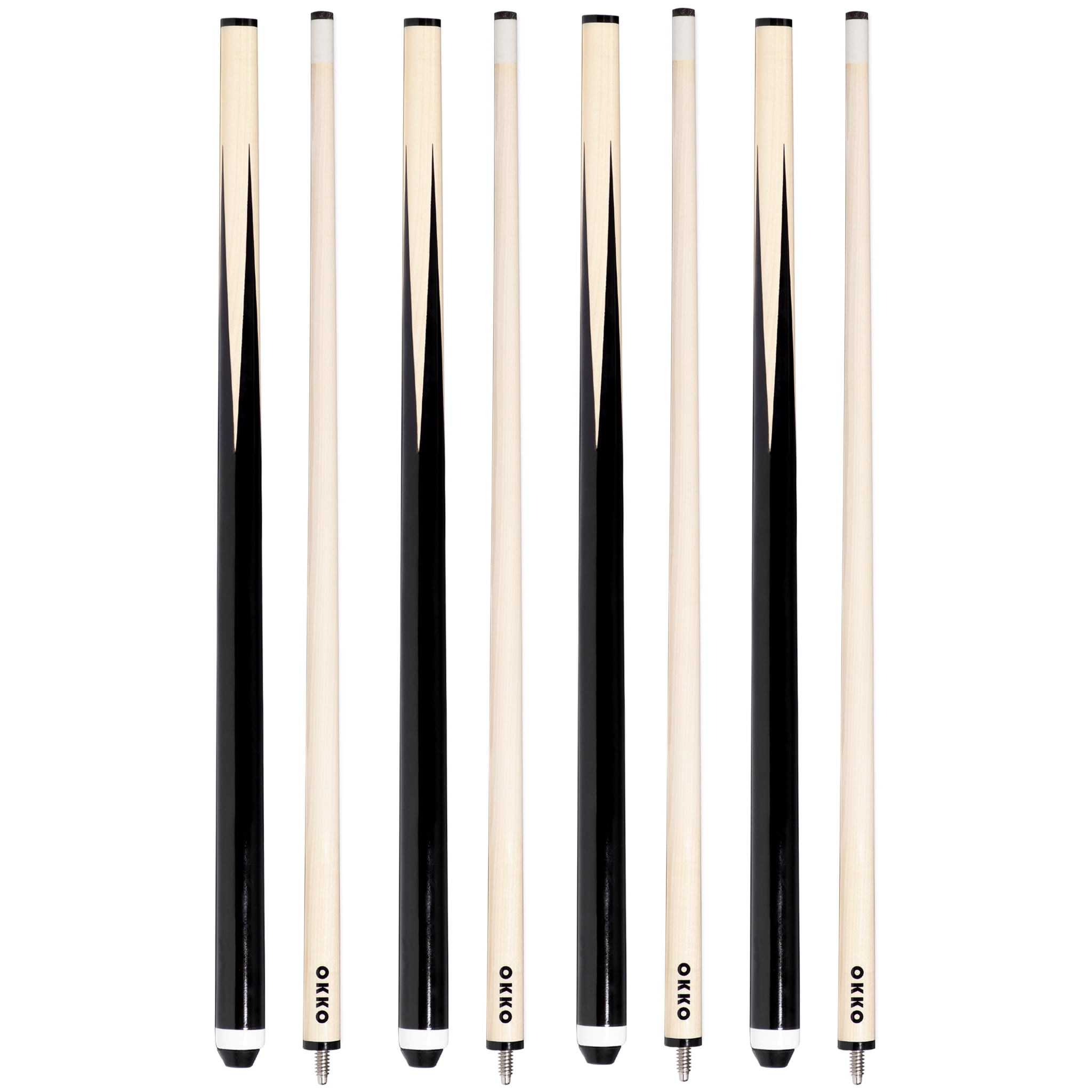 OKKO Pool Billiard House Bar Short Cue Sticks 48”, Glue-On 13 mm Tip ...