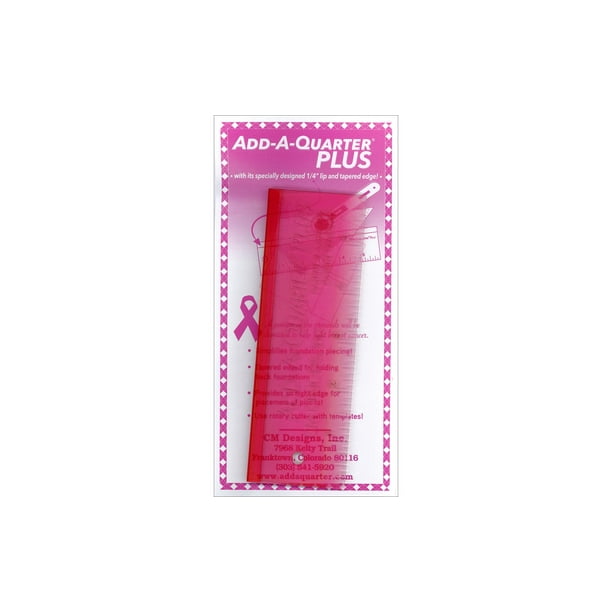 CM Designs Ruler 6" Add-A-Quarter Plus Pink - Walmart.com