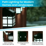 BizChair 6 Pack Wall Mount LED Solar Lights - Weather Resistant Black ...