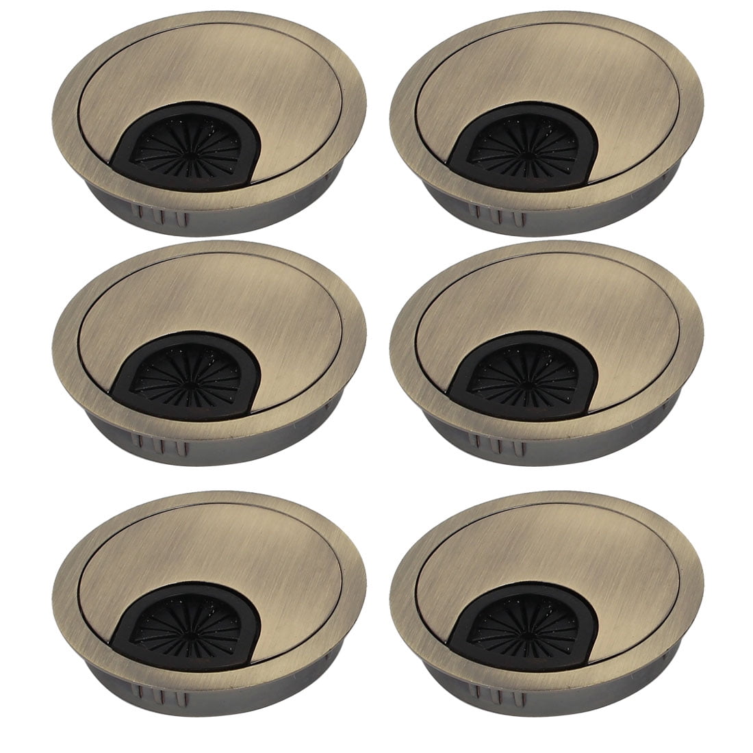 Unique Bargains 60mm Zinc Alloy Wire Cable Hole Covers Bronze Tone 6pcs ...