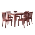 Lexington Large Wood Dining Set with 6 Mission Back Chairs, Berry Red ...