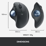 Logitech Ergonomic Wireless Trackball Mouse, Easy Thumb Control, Smooth ...